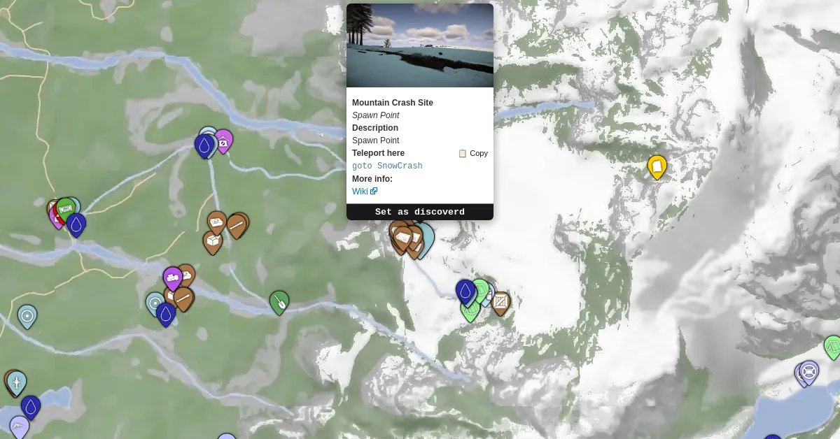 Mountain Crash Site - Sons Of The Forest Map
