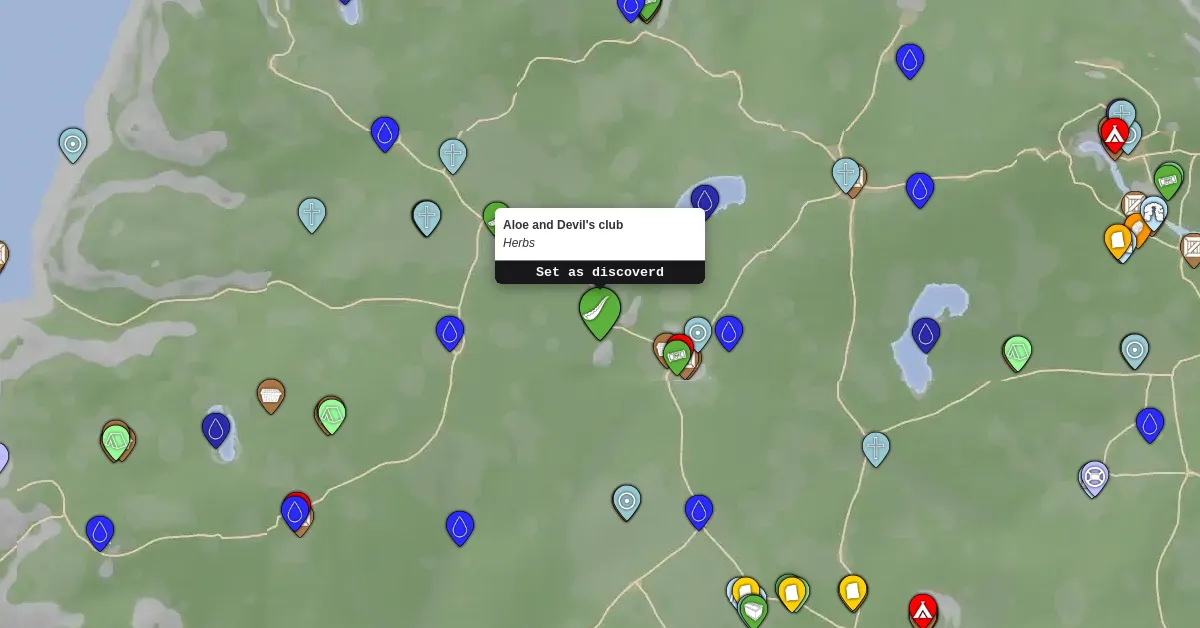 Aloe and Devil's club - Sons Of The Forest Map