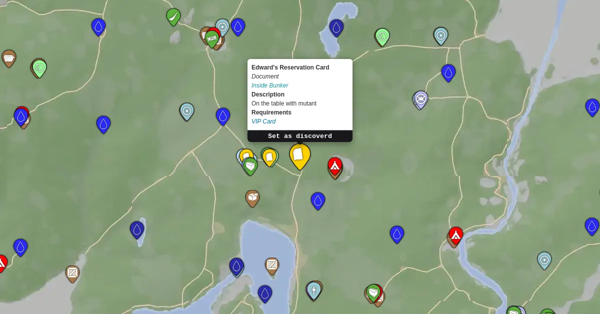 Edward's Reservation Card - Sons Of The Forest Map