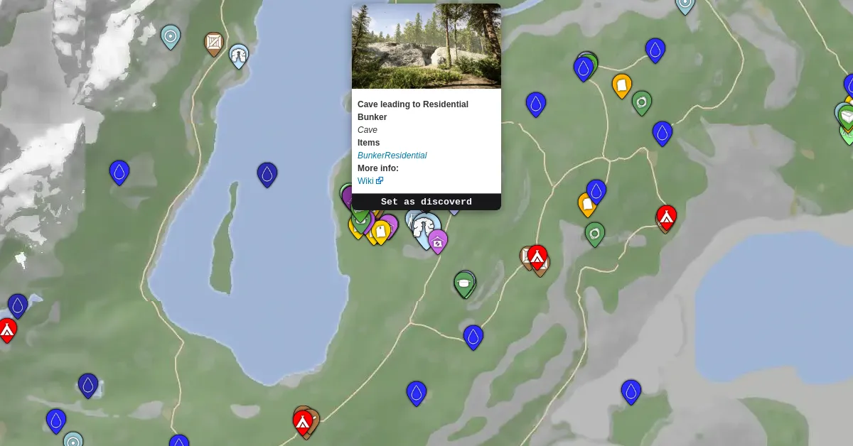 Cave leading to Residential Bunker - Sons Of The Forest Map