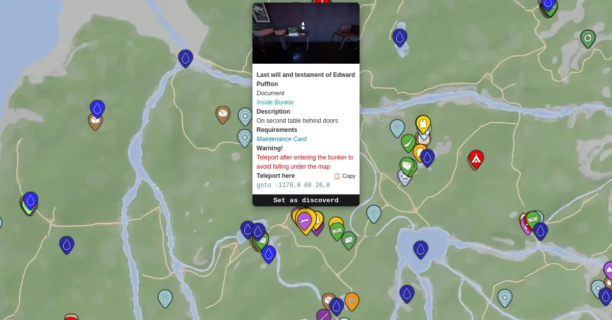 Last will and testament of Edward Puffton - Sons Of The Forest Map